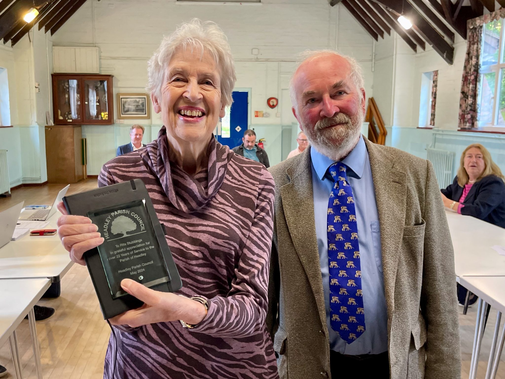 Award for Rita Stubbings, Parish Councillor for Over 22 Years - Headley ...